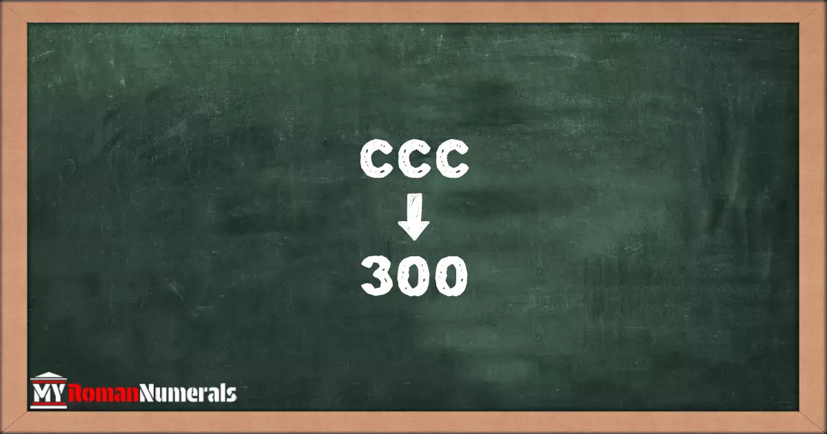 CCC in Numbers – Roman Numeral CCC Meaning - MyRomanNumerals.com
