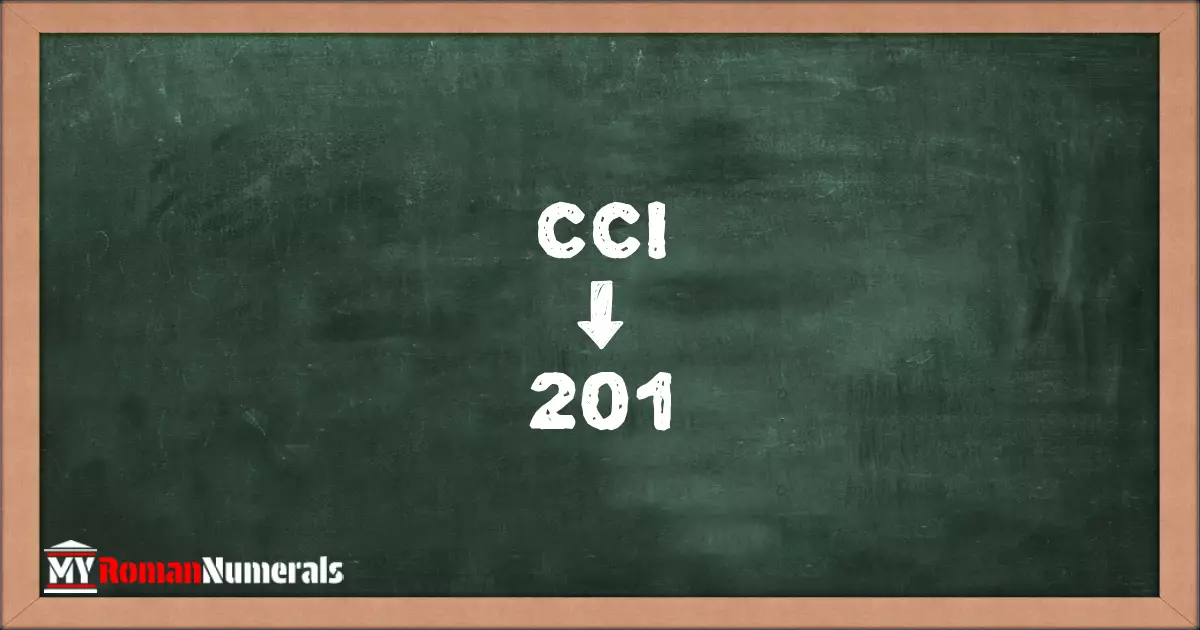 CCI in Numbers – Roman Numeral CCI Meaning - MyRomanNumerals.com