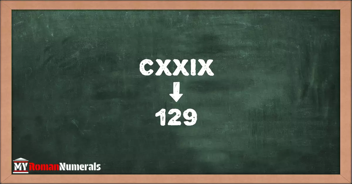 CXXIX in Numbers – Roman Numeral CXXIX Meaning - MyRomanNumerals.com